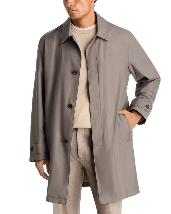Corneliani Fly Front Raincoat With Removable Liner - Taupe