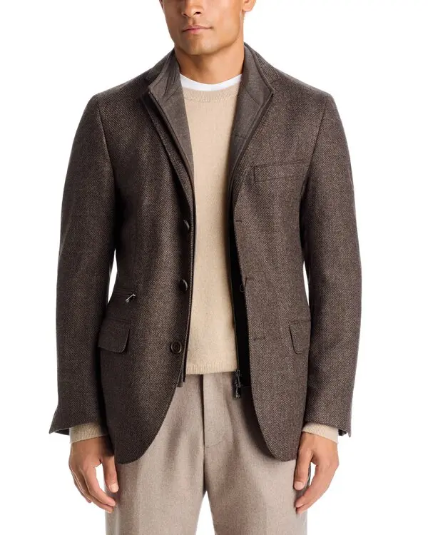 Corneliani Wool & Cashmere Removable Bib Id Jacket