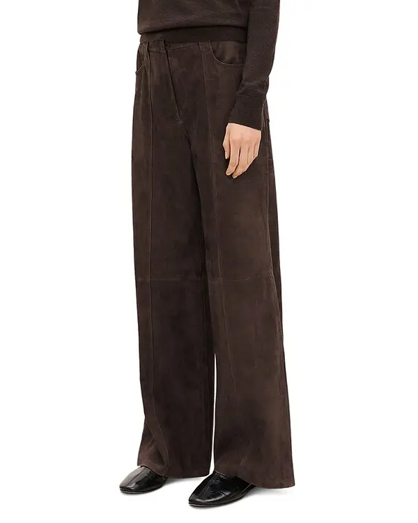 Theory High Rise Suede Wide Leg Jeans