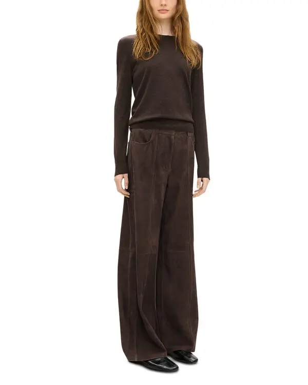 Theory High Rise Suede Wide Leg Jeans