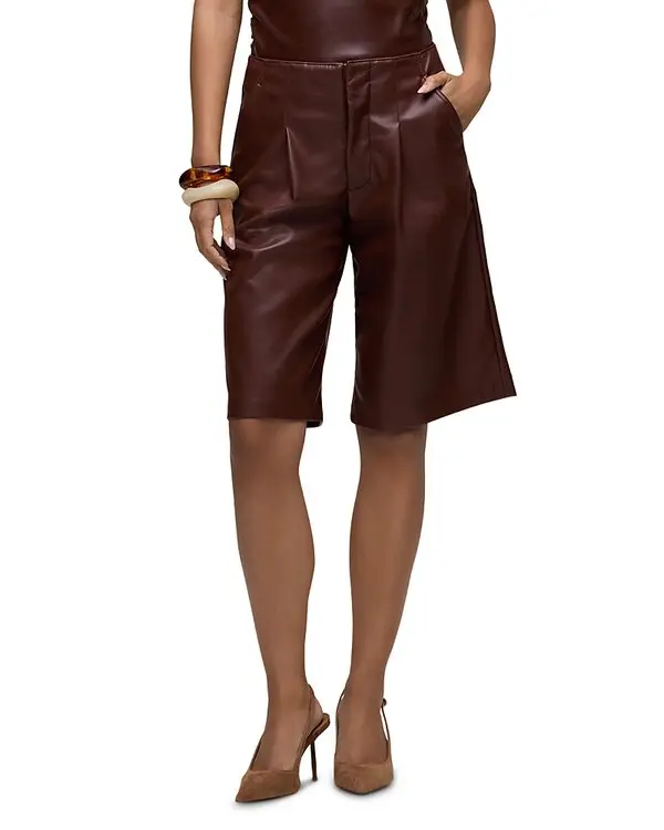 Hudson Jeans Faux Leather Pleated Trouser Shorts