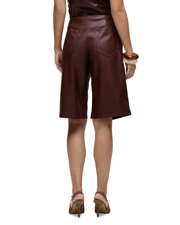 Hudson Jeans Faux Leather Pleated Trouser Shorts