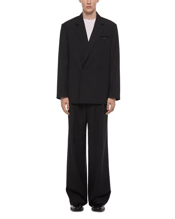 Helmut Lang Relaxed Fit Double Breasted Wool Jacket