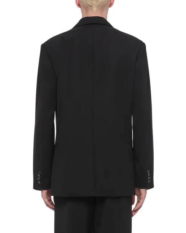 Helmut Lang Relaxed Fit Double Breasted Wool Jacket