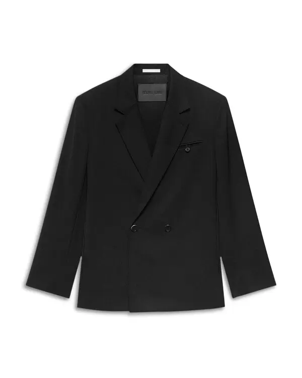 Helmut Lang Relaxed Fit Double Breasted Wool Jacket