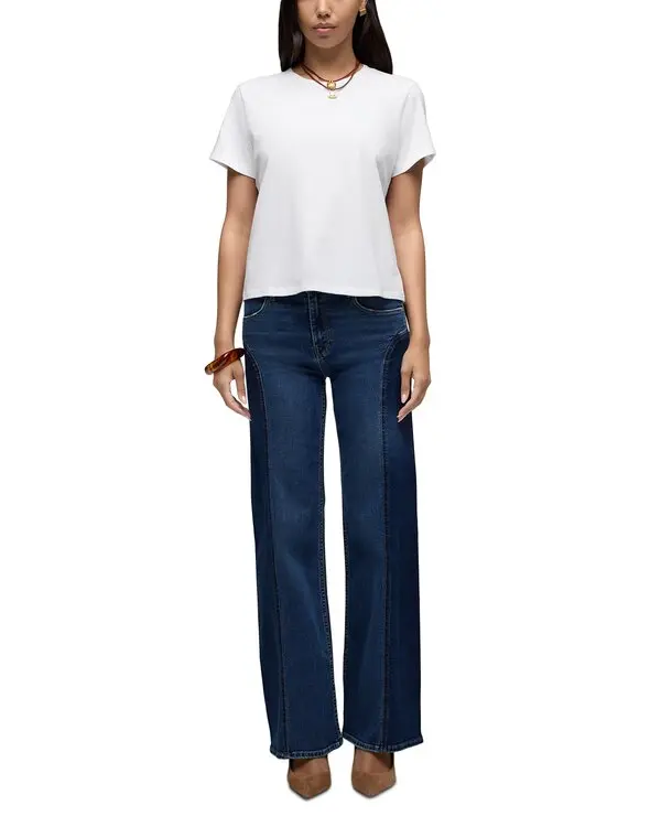 Hudson Jeans Lexi High Rise Seamed Wide Leg Jeans