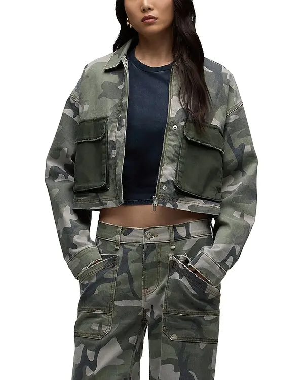 Hudson Jeans Printed Cropped Chore Jacket