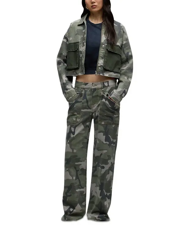 Hudson Jeans Printed Cropped Chore Jacket