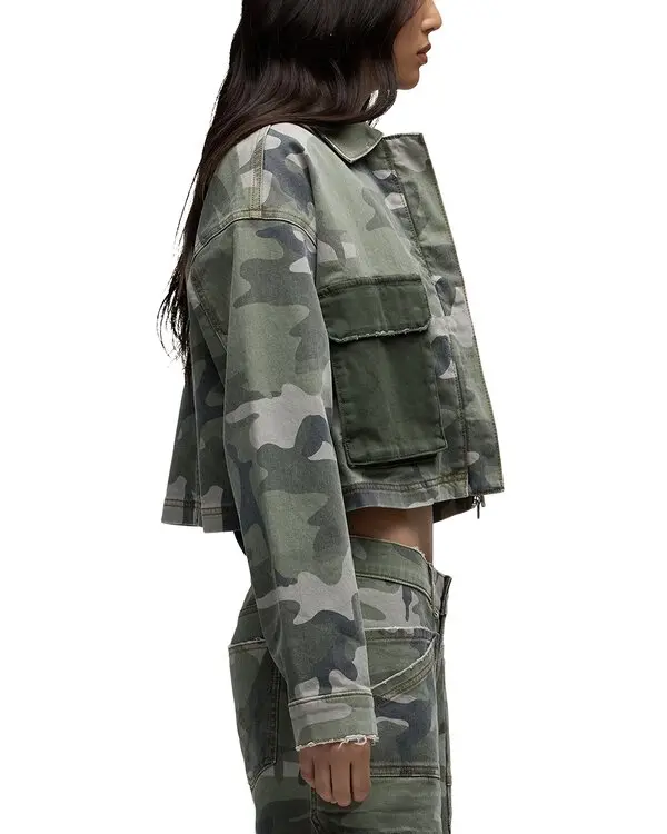 Hudson Jeans Printed Cropped Chore Jacket