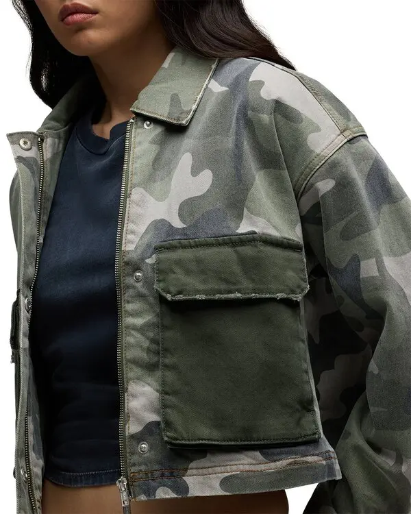 Hudson Jeans Printed Cropped Chore Jacket