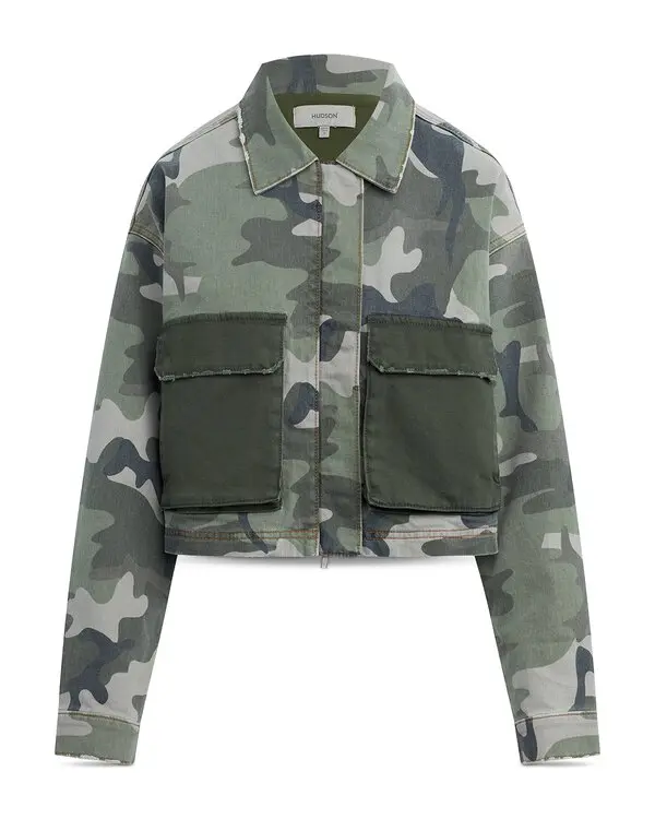 Hudson Jeans Printed Cropped Chore Jacket