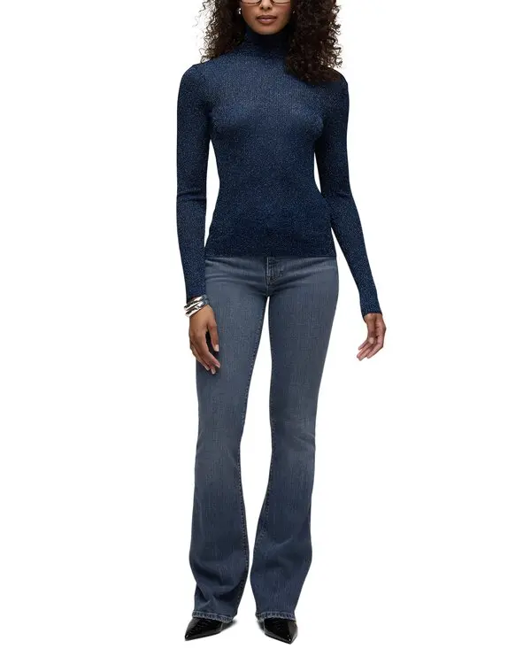 Hudson Jeans Tanya Metallic Knit Turtleneck Top