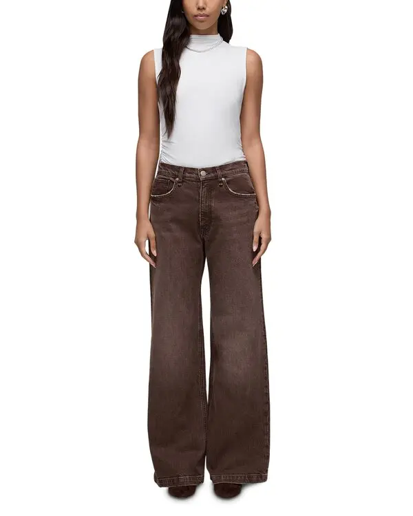 Hudson Jeans Jodie High Rise Loose Wide Leg Jeans - Walnut