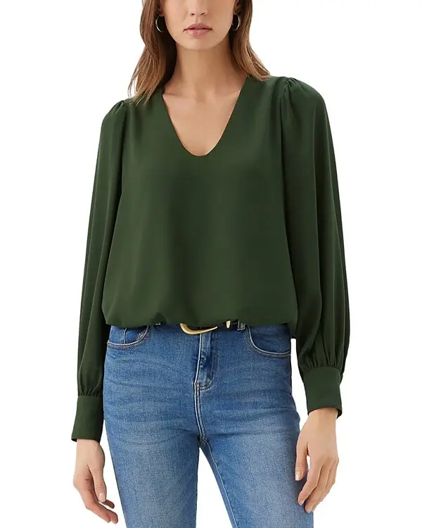 Karen Kane V Neck Puff Sleeve Top