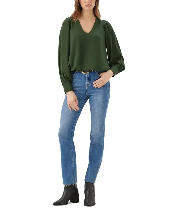 Karen Kane V Neck Puff Sleeve Top