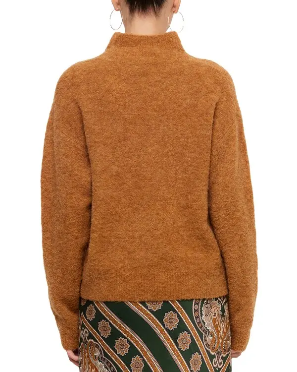 Karen Kane Mock Neck Boucle Knit Sweater