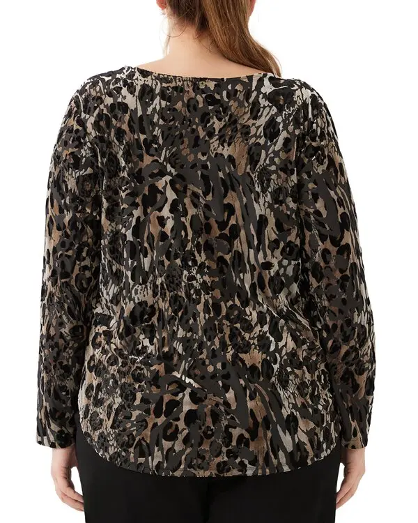 Karen Kane Velvet Burnout Long Sleeve Shirttail Top