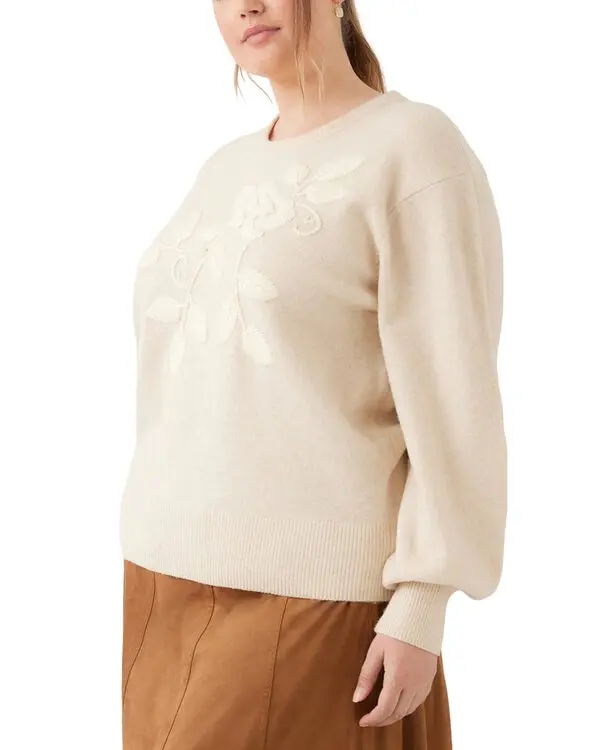 Karen Kane Embroidered Blouson Sleeve Sweater