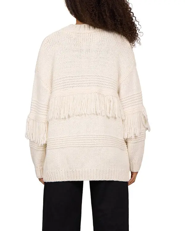 Vintage Havana Cable Knit Fringe Cardigan