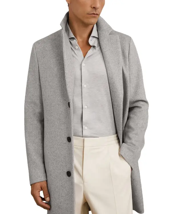 REISS Gable Removable Gilet Single Breast Overcoat