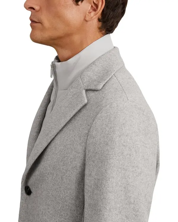 REISS Gable Removable Gilet Single Breast Overcoat