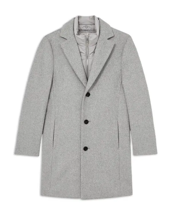 REISS Gable Removable Gilet Single Breast Overcoat