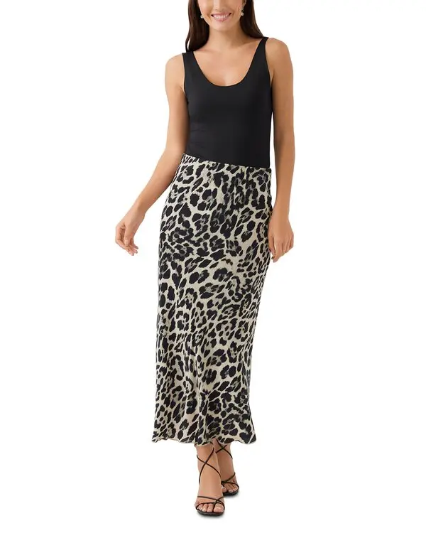 Karen Kane Petite Printed Bias Cut Midi Skirt