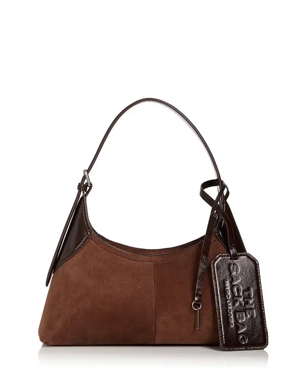 Marc Jacobs Sack Small Belted Suede Shoulder Bag - Dark Brown