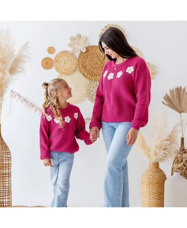 SWEET WINK Floral Applique Sweater