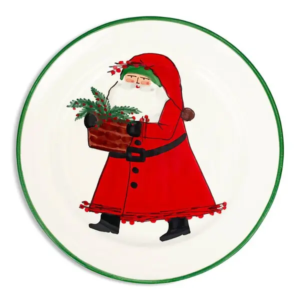 VIETRI Old St. Nick Rimmed Round Platter