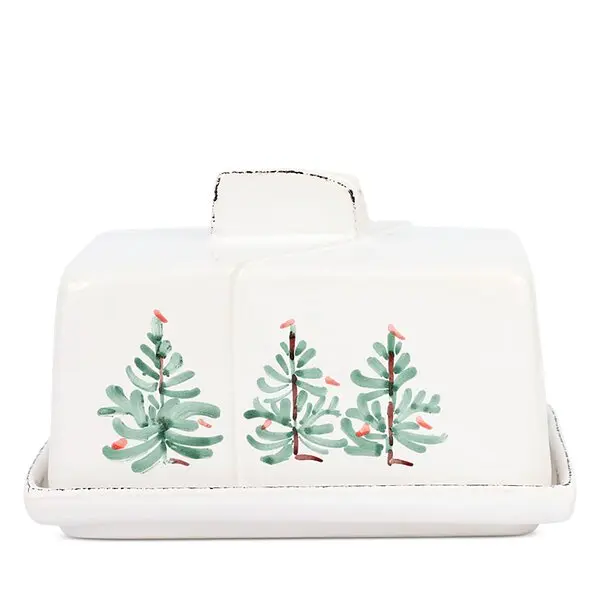 VIETRI Lastra Holiday Butter Dish