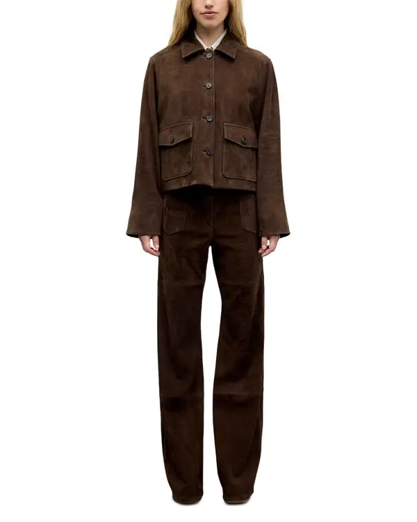 Gerard Darel Pola Suede Button Front Jacket