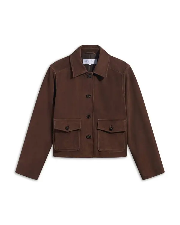 Gerard Darel Pola Suede Button Front Jacket