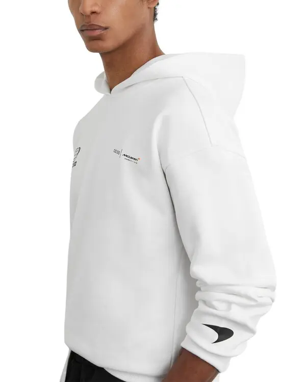 REISS Mclaren Cotton Heavyweight Relaxed Pullover Hoodie - White