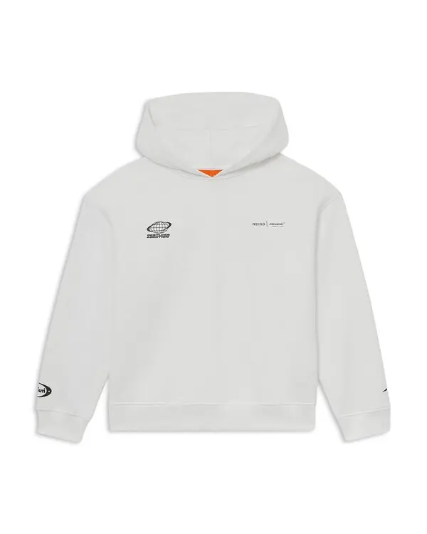 REISS Mclaren Cotton Heavyweight Relaxed Pullover Hoodie - White