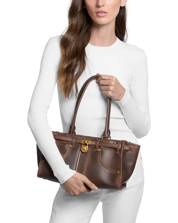 Michael Kors Hamilton Moderne East/west Leather Shoulder Tote