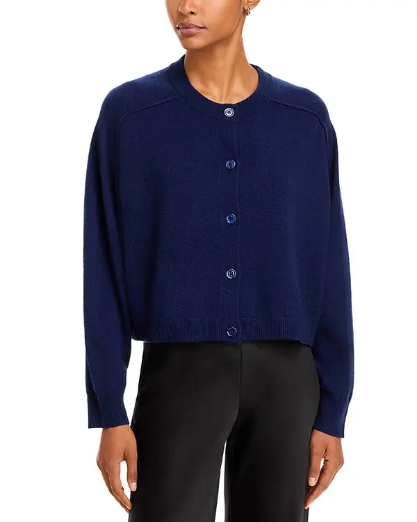 Majestic Filatures Cashmere Crewneck Cardigan - Marine