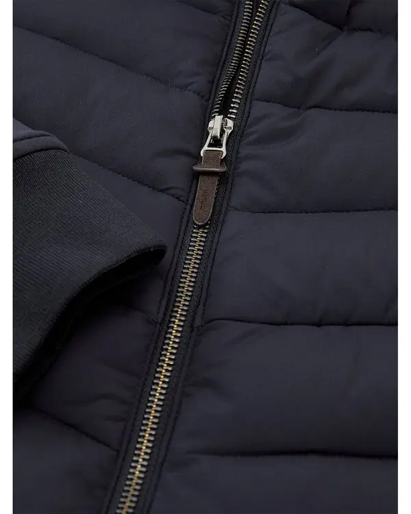 REISS Calvorn Stand Collar Zip Interlock Quilted Jacket