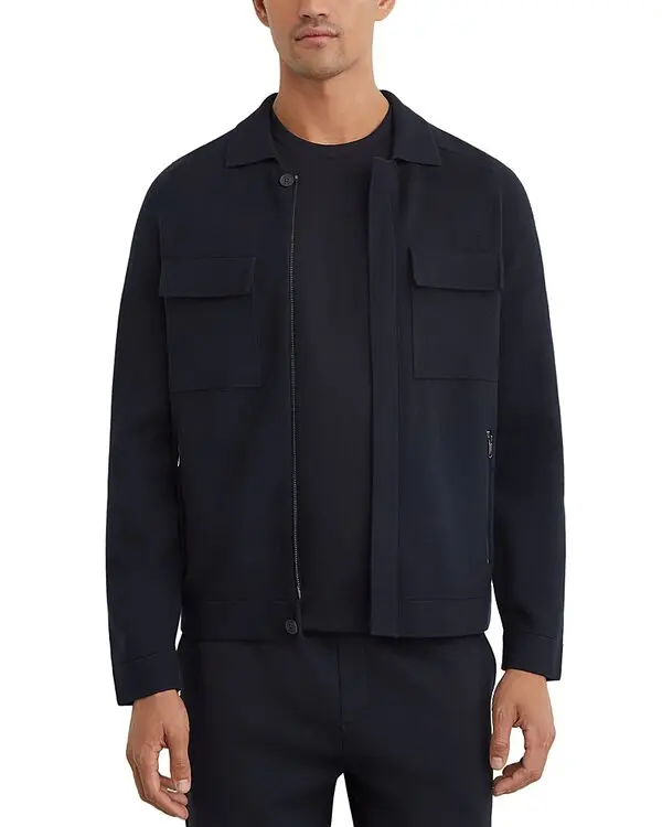 REISS Fleetwood Concealed Placket Pocket Zip Jacket