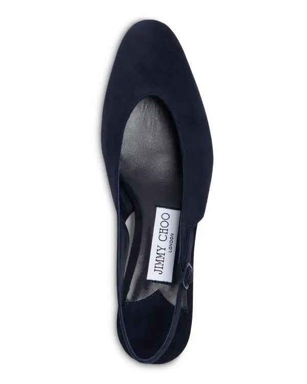 JIMMY CHOO Eyla Suede Slingback Pumps - Marine