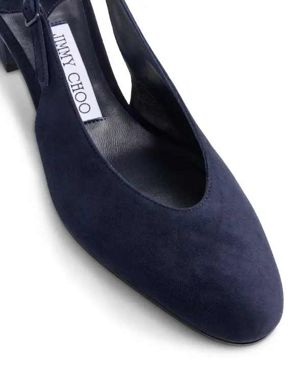 JIMMY CHOO Eyla Suede Slingback Pumps - Marine