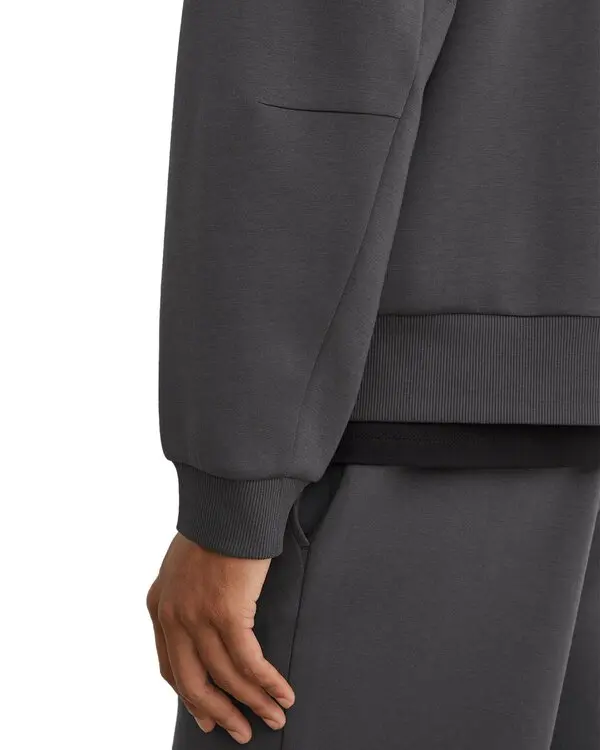 REISS Dane Interlock Jersey Hoodie - Charcoal Grey
