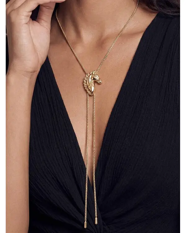 Ettika Stallion Bolo Lariat Necklace, 34