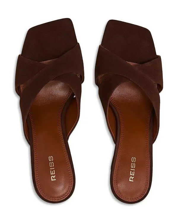 REISS Rochelle Suede Crossover Mules