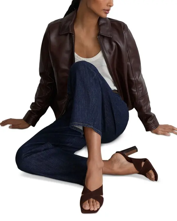 REISS Rochelle Suede Crossover Mules