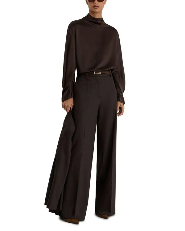 REISS Meena Silk High Neck Blouse