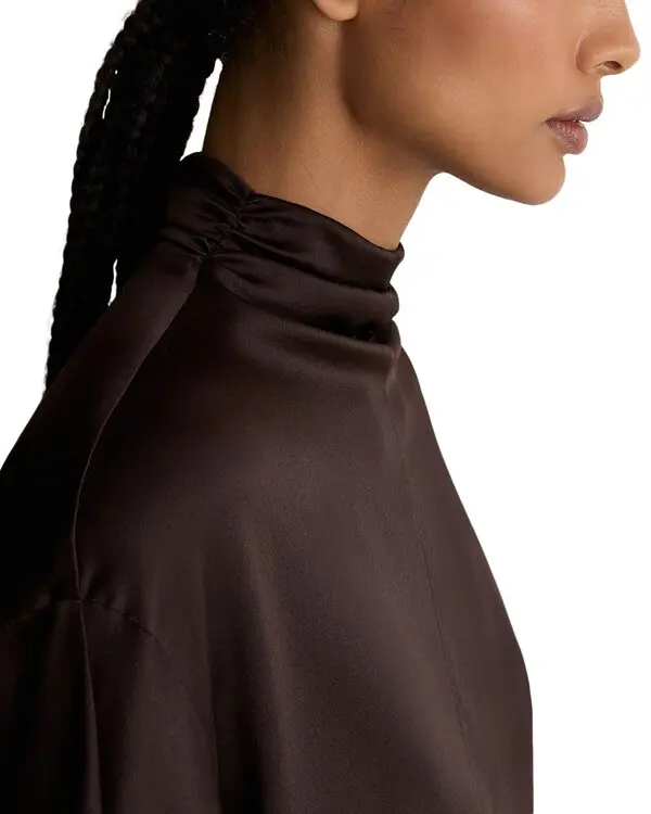 REISS Meena Silk High Neck Blouse