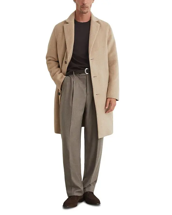 REISS Knight Epsom Wool Blend Coat - Oatmeal