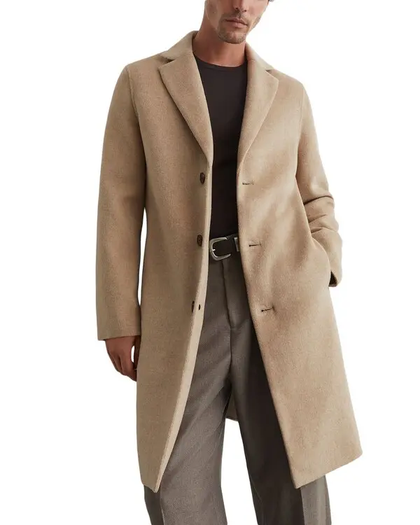REISS Knight Epsom Wool Blend Coat - Oatmeal