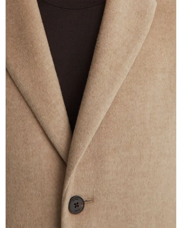 REISS Knight Epsom Wool Blend Coat - Oatmeal
